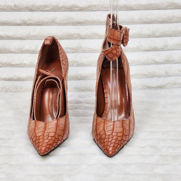 Cape Robbin | Shoes | Armour Rust Snake Removable Ankle Strap Pumps ...